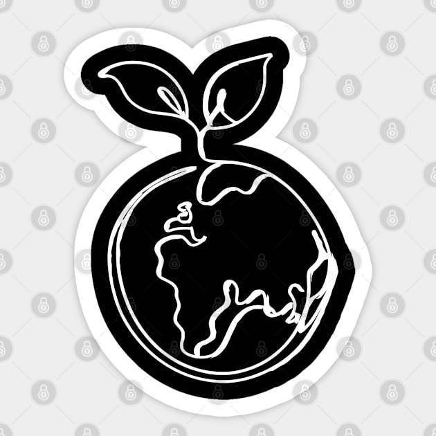 Earth Day Line Drawing - Earth - Sticker | TeePublic