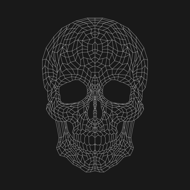 Geometric Skull (Lines) - Art - T-Shirt | TeePublic