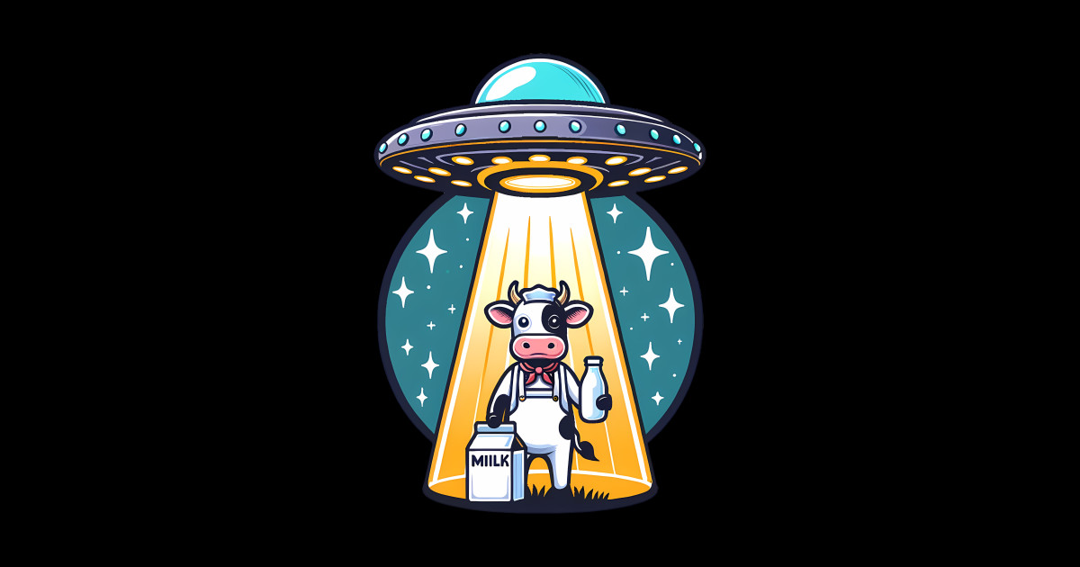 Milk Abduction Cow and UFO Design - Perfect for Alien and Farm Humor ...