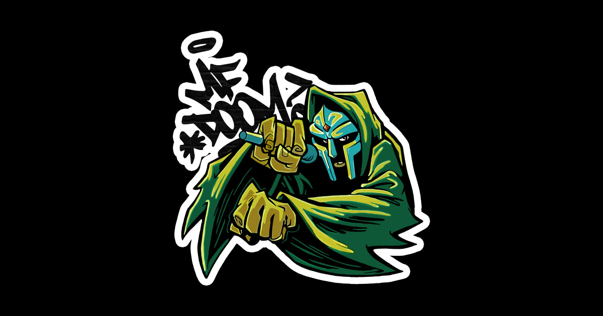 MF DOOM on the mic - Mf Doom - Sticker | TeePublic