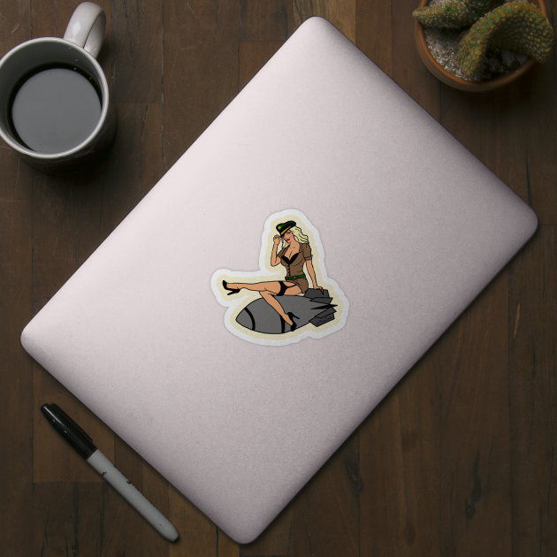 Military Army Pin Up Girl - Military Pin Up Girl - Sticker | TeePublic