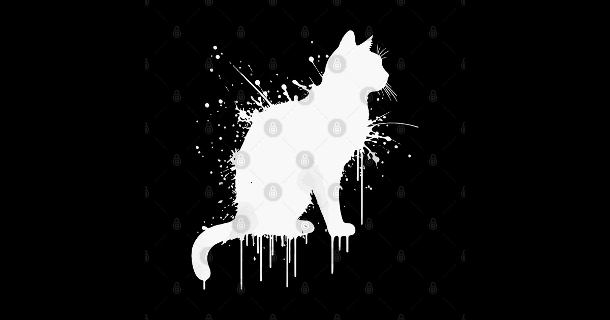 Splash Cat Street art - Cat Splash - Sticker | TeePublic