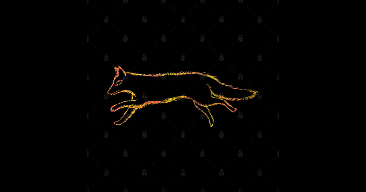 Running Red Fox Logo - Fox - Posters and Art Prints | TeePublic
