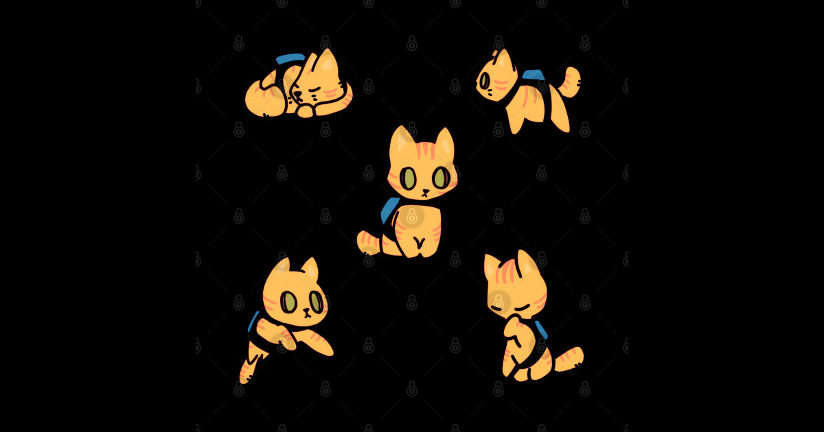 Stray cat game set kawaii cute - Stray Cat Game - Sticker | TeePublic