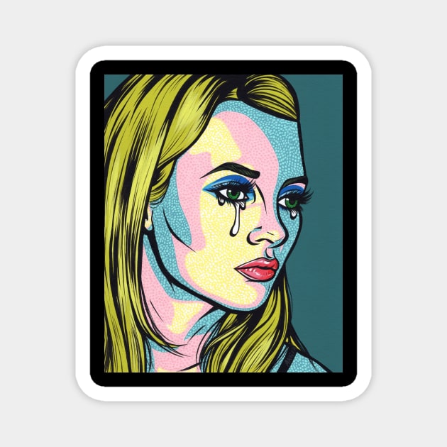 Kate Blonde Crying Comic Girl Sadgirl Magnet Teepublic