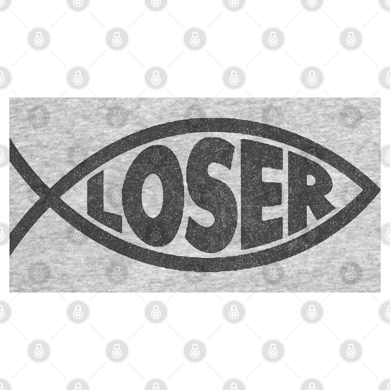 'Loser' Slacker 90s Jesus fish (Black) - Slacker - T-Shirt | TeePublic