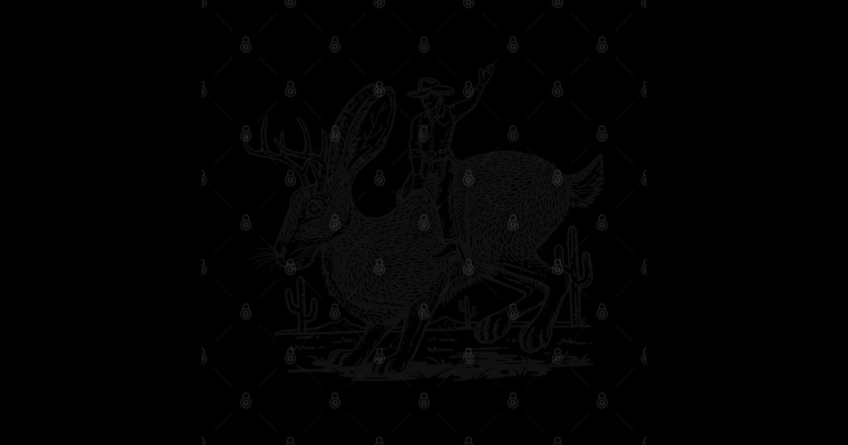 Jackalope Rodeo - Rabbit - Sticker | TeePublic