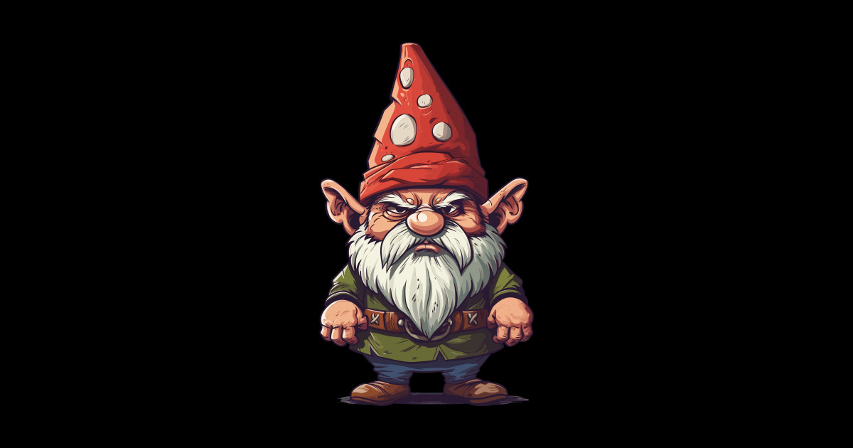 Grumpy Garden Gnome - Gnome - Sticker | TeePublic