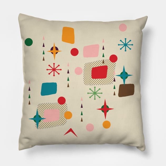 50s atomic pattern - Atomic Pattern - Pillow | TeePublic