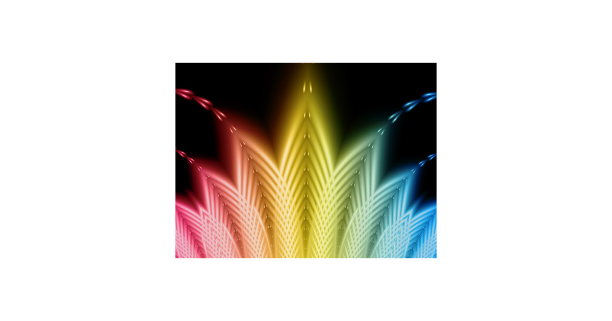 Rainbow Coloured Fan Pattern - Abstract - T-Shirt | TeePublic