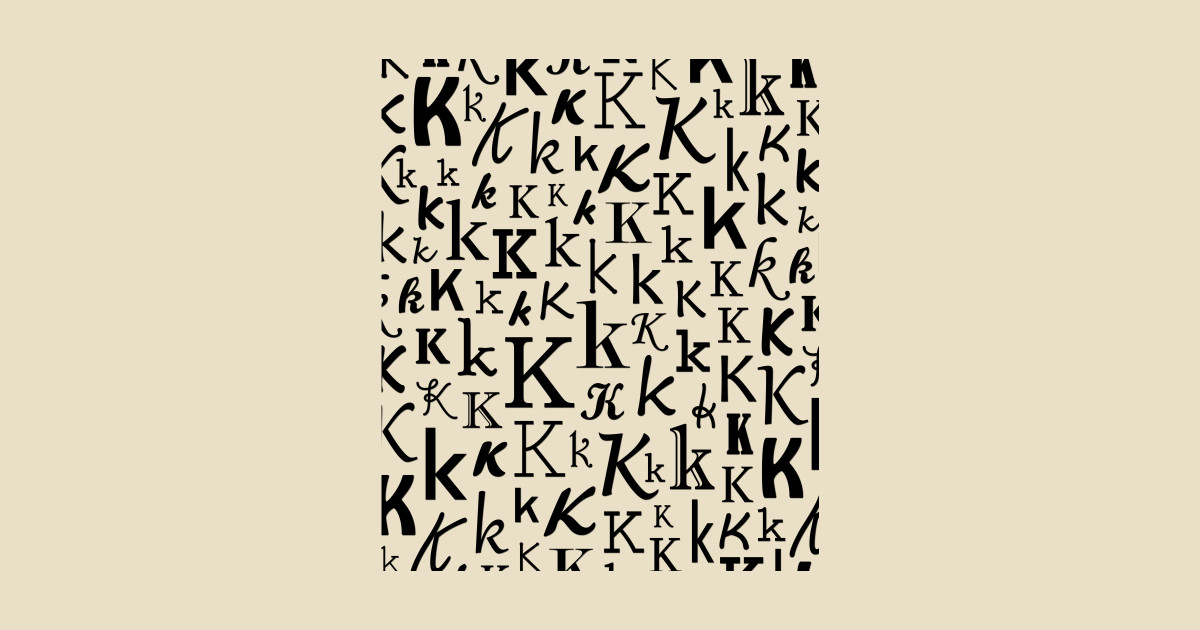 K - Typography (Black) - Letter K - T-Shirt | TeePublic