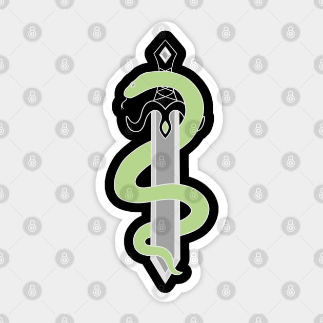 Sword and Snake (Aromantic Colors) - Aromantic Snake - Sticker | TeePublic