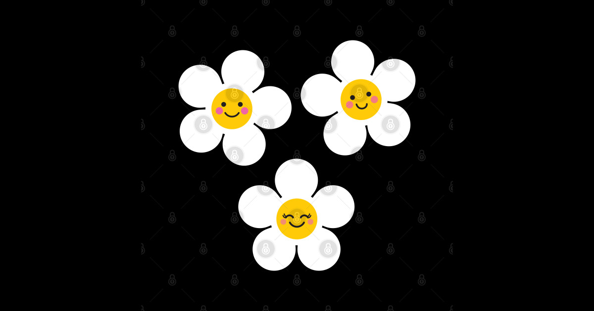 Cute Kawaii Daisies - Daisy Chain - Posters and Art Prints | TeePublic
