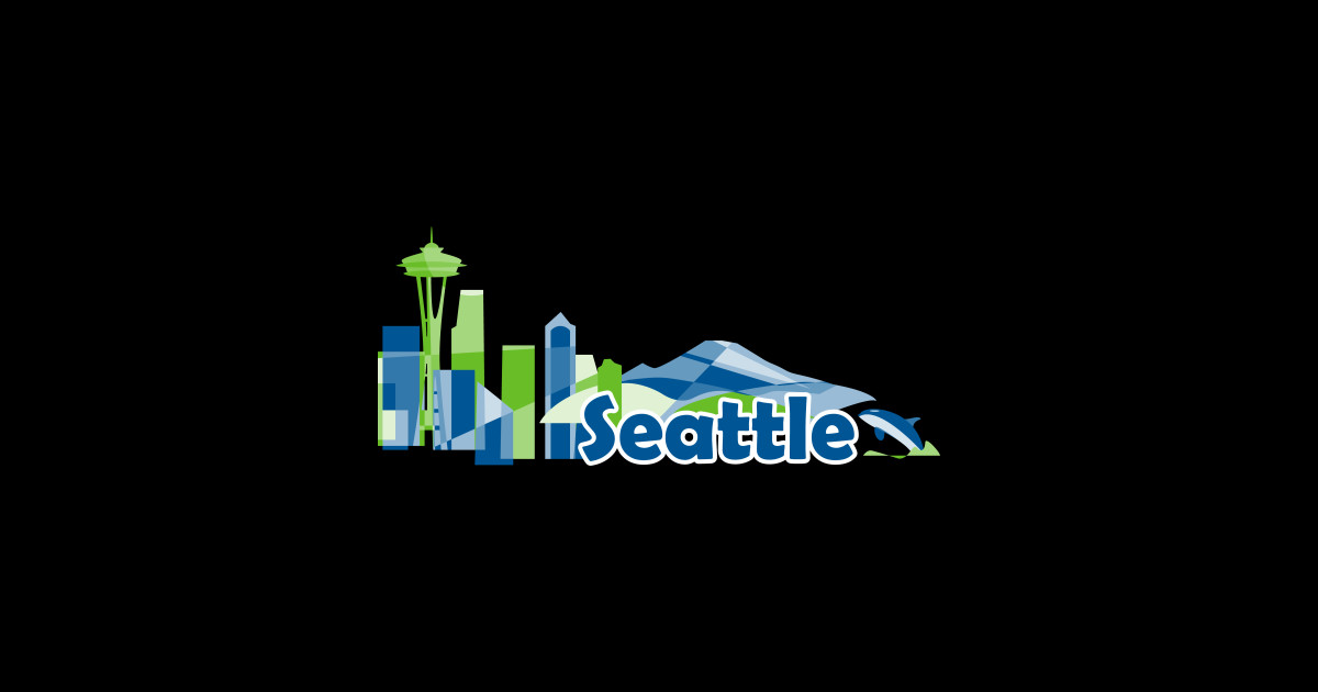 Souvenir for Seattle Washington with Skyline in Modern Colorful ...