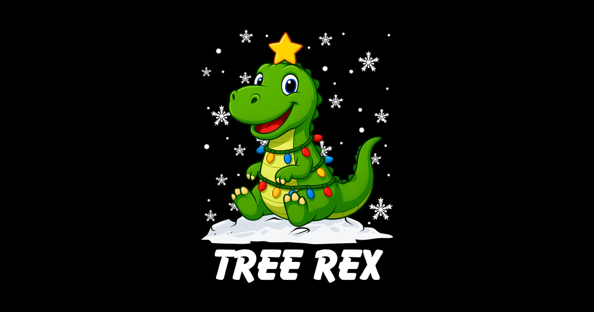 Tree Rex Dinosaur T Rex Christmas Tree Lights Xmas Boys Kids - Tree Rex ...