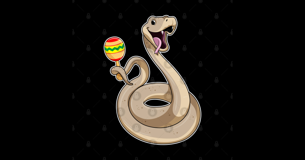 Snake as Musician with Maracas - Snakes - Sticker | TeePublic