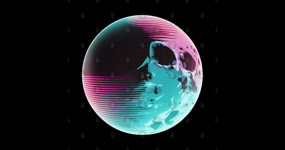 Synthwave moon - Synthwave Moon - Sticker | TeePublic