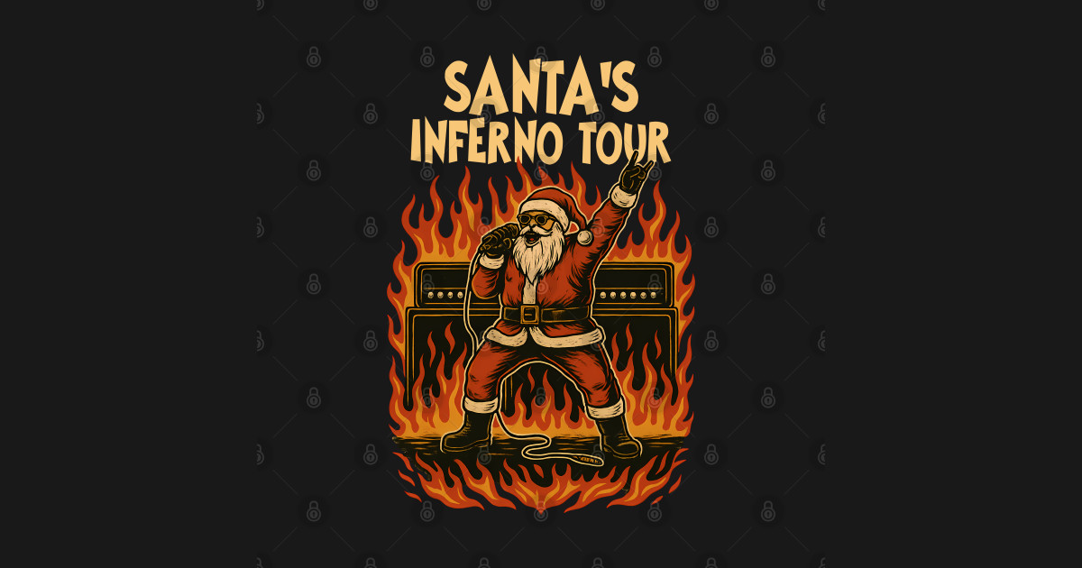 SANTA'S INFERNO TOUR - Funny Apparel - T-Shirt | TeePublic