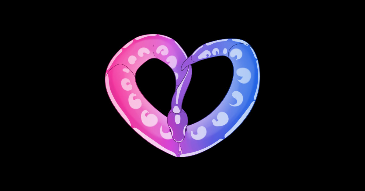 Ball Python Heart (Bi Pride Design) - Ball Python - Sticker | TeePublic