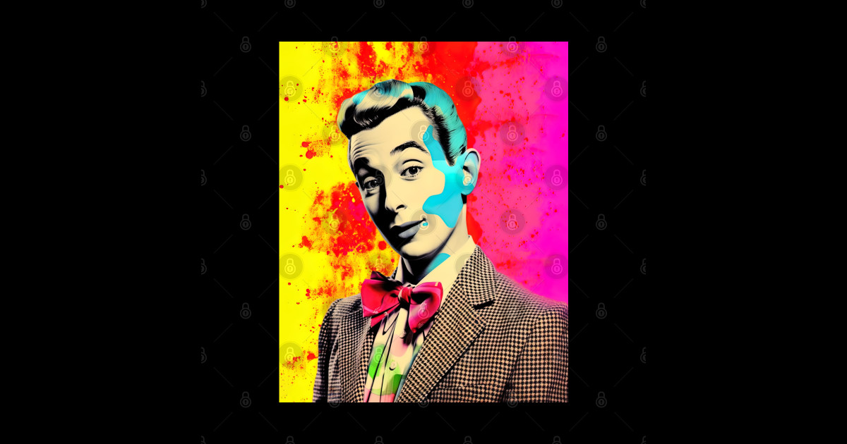 pee wee herman colorful art, Paul Reubens - Pee Wee Herman - Sticker ...