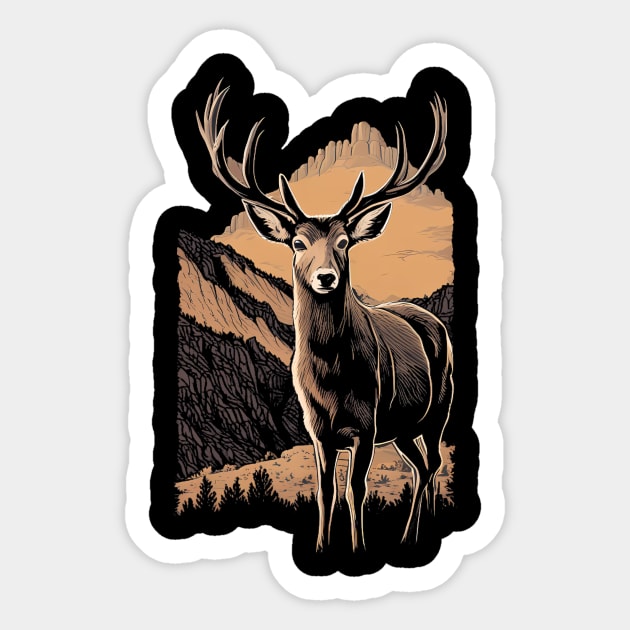 Mule in black canyon - Mule Deer - Sticker | TeePublic