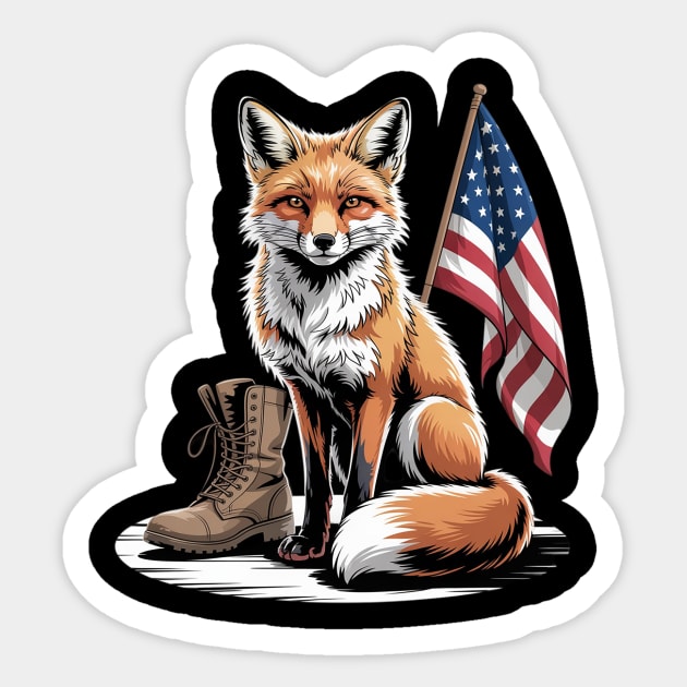 Tragic Military Fox - Tragic Military Fox - Sticker | TeePublic
