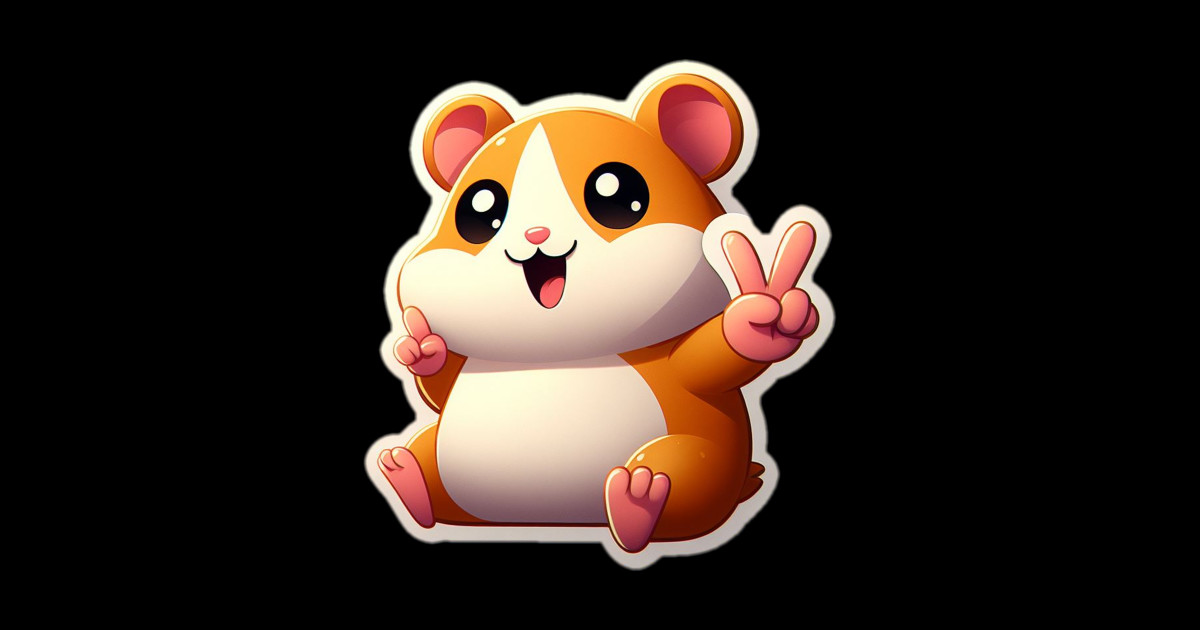 Cute Hamster Making The Peace Sign - Cute Hamster - Sticker | TeePublic
