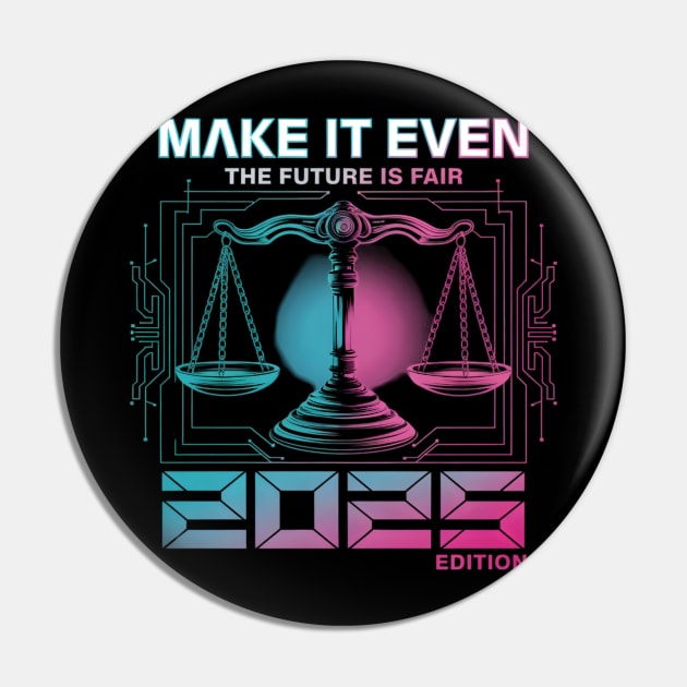 Make It Even The Future Is Fair 2025 Edition - Future - Pin | TeePublic