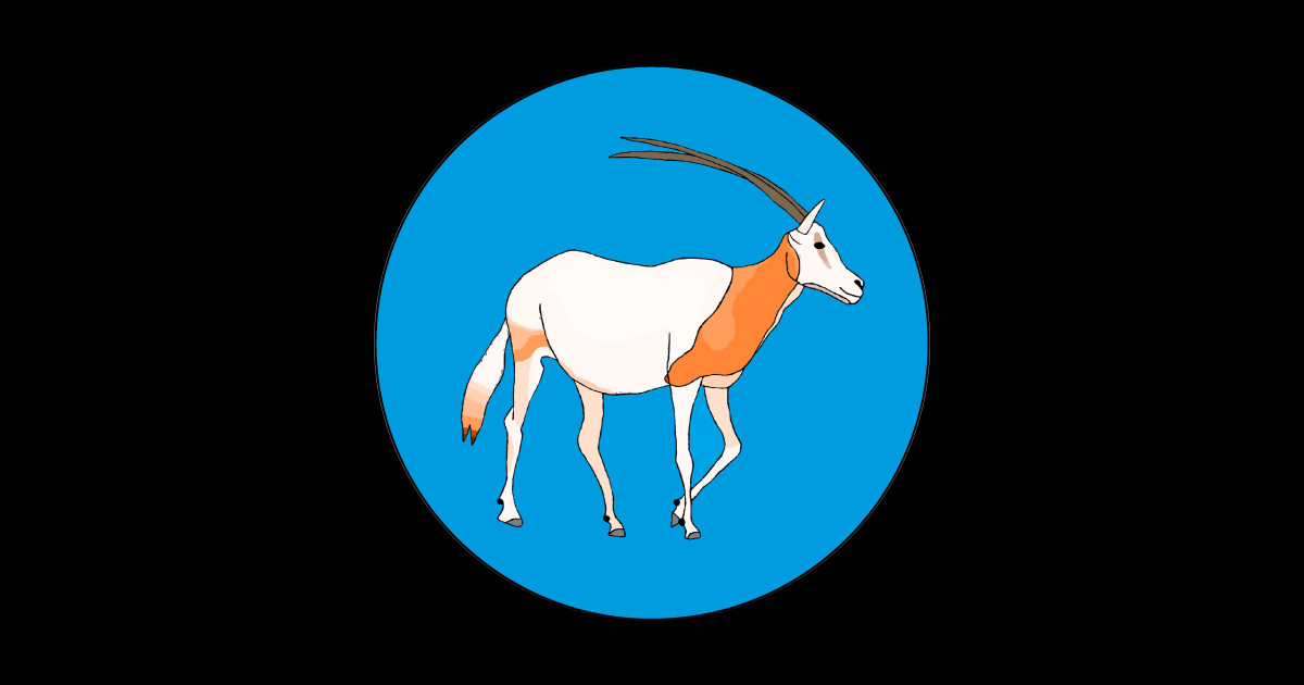 Scimitar-Horned Oryx - Endangered - Sticker | TeePublic