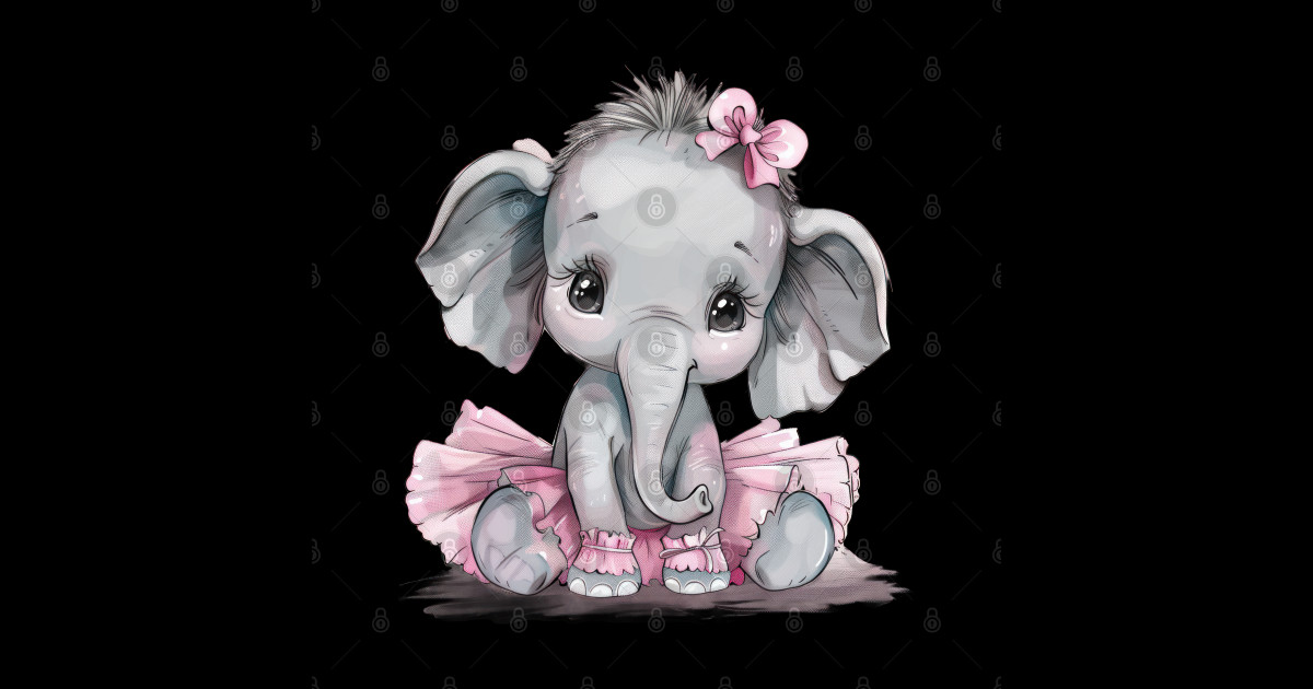 Tutu Cute Baby Elephant - Elephant In A Tutu - Sticker | TeePublic