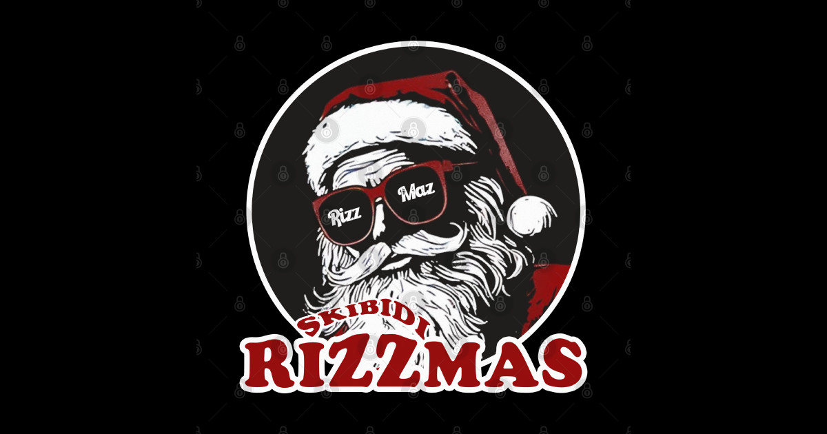 Aliska, text black retro - skibidi rizzmass - Skibidi Rizzmas - Sticker ...