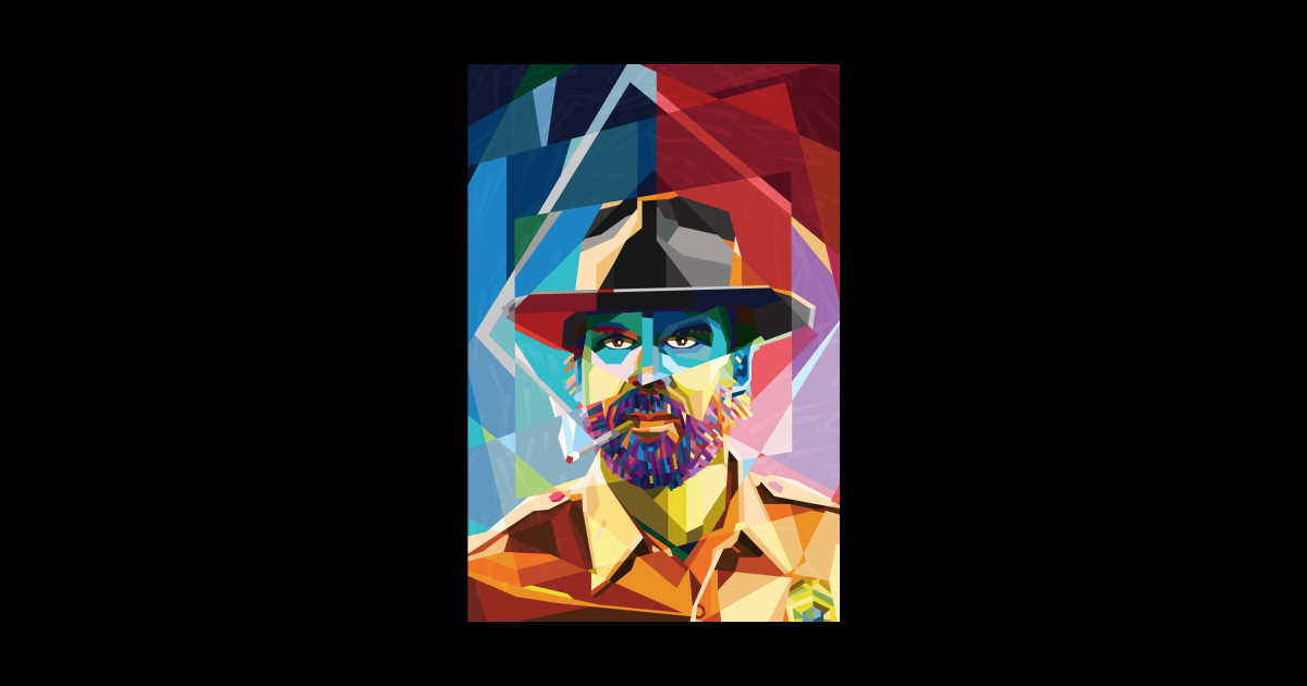 Pop Art Portrait Chief Hopper - Chief Hopper - Sticker | TeePublic