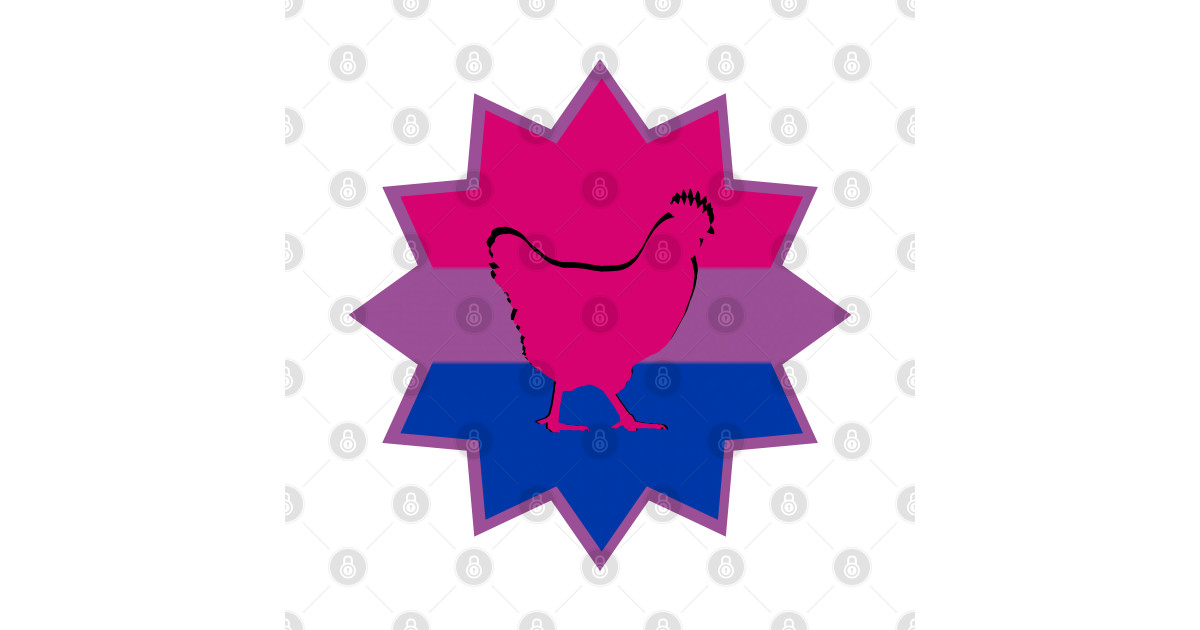 Bisexual LGBTQ Pride flag Chicken, Flag Stripes in a Star - Bisexual ...
