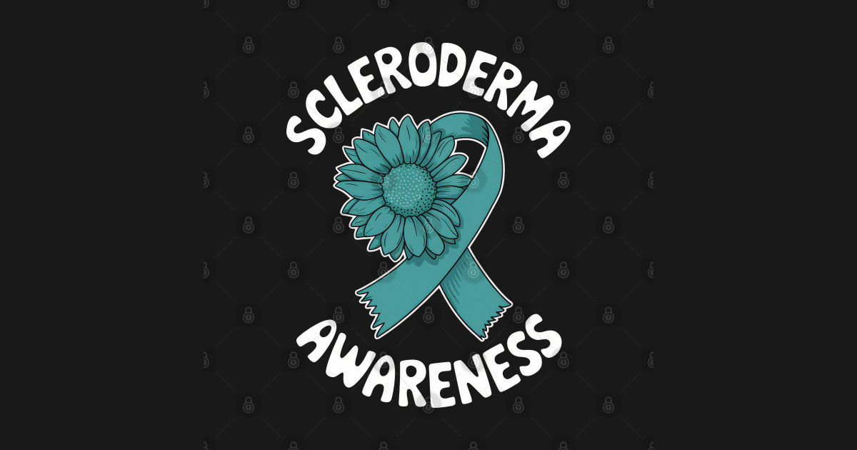 Scleroderma Awareness Teal Ribbon With Sunflower - Scleroderma - T ...