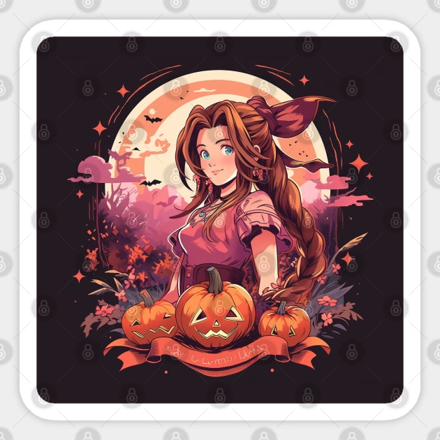 aerith halloween - Anime - Sticker | TeePublic