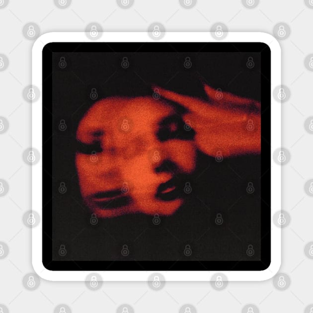 "Dissonance" Orange Self-Portrait 2021 // @filthywitch - Mixed Media - Magnet | TeePublic