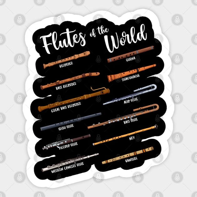 Many flutes - Flutes of the world - Flute - Flutes - Sticker | TeePublic
