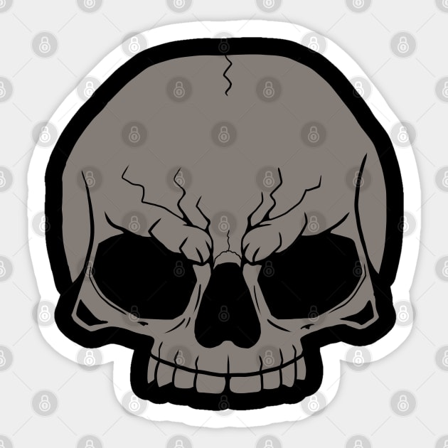 Comic Style Skull Illustration - Skull Design - Sticker | TeePublic