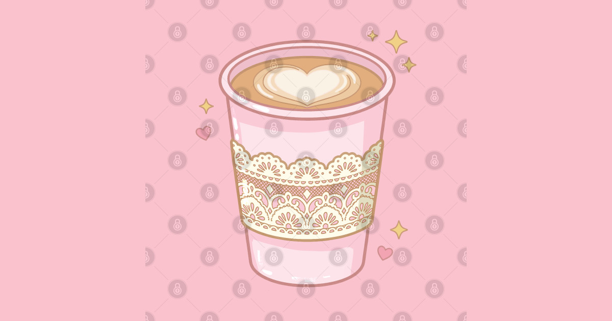 Sweet Lace Coffee Heart - Coffee - T-Shirt | TeePublic