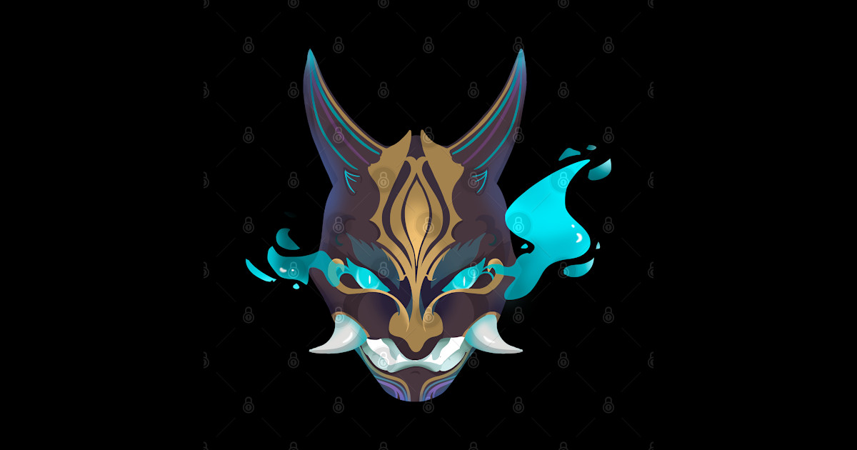 Genshin Impact Xiao mask - Genshin Impact - Sticker | TeePublic