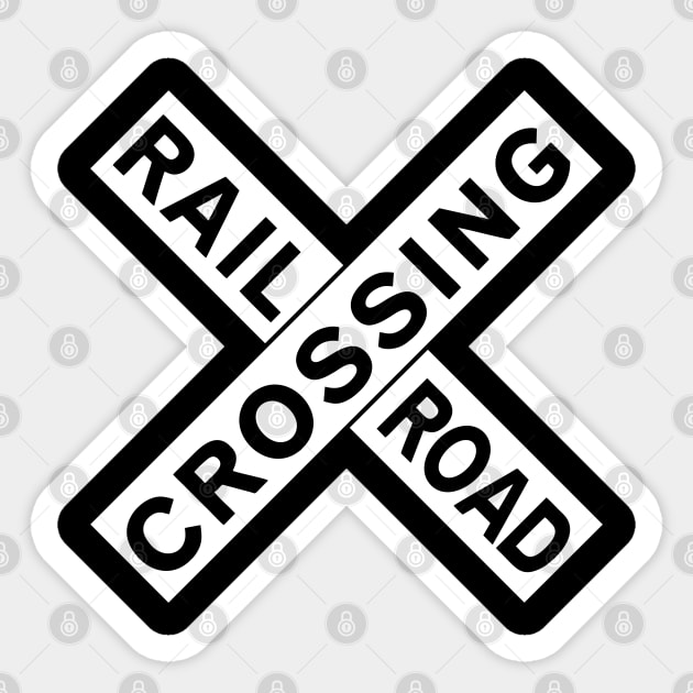 Railroad Crossing Sign - Railroad Crossing Sign - Sticker | TeePublic