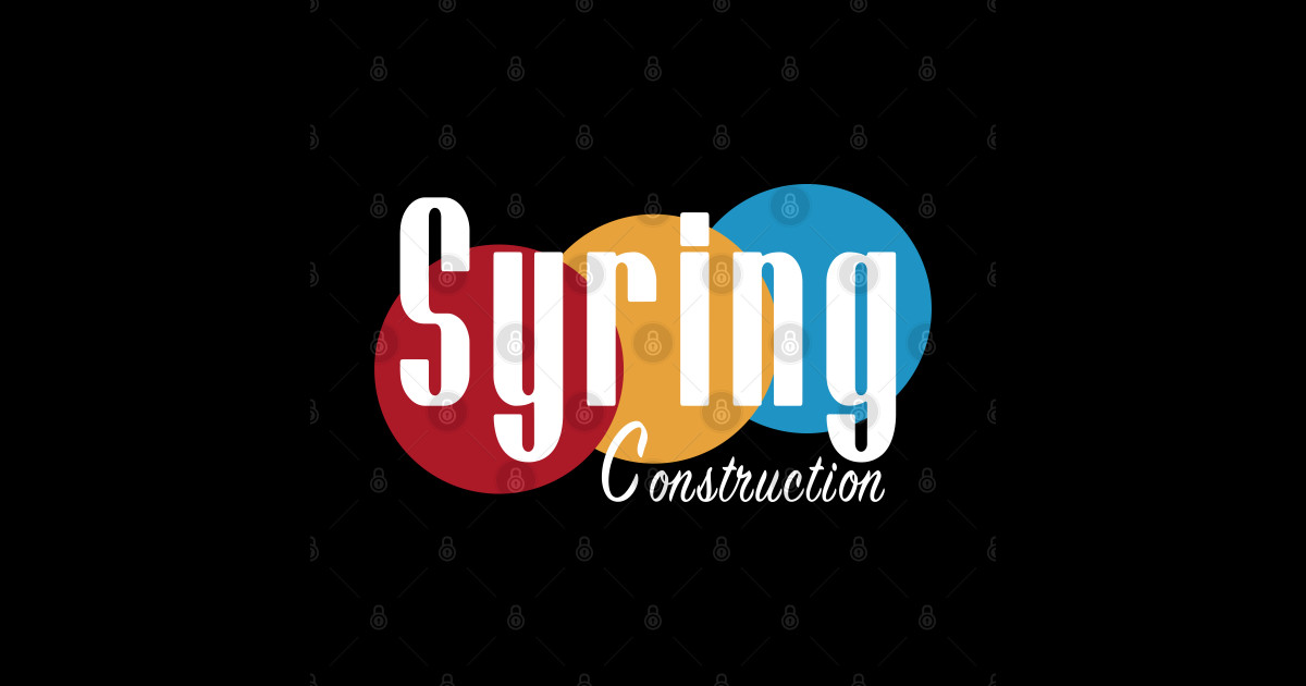 Syring small logo white - Construction - Sticker | TeePublic