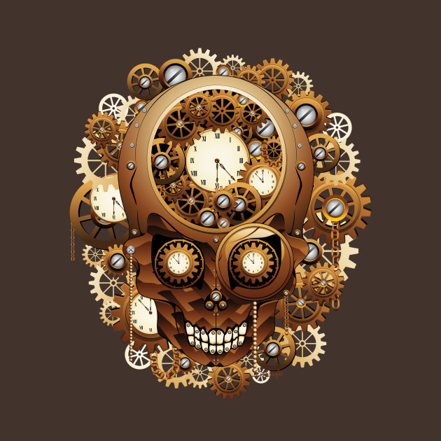 Steampunk Skull Vintage Style - Skull - T-Shirt | TeePublic