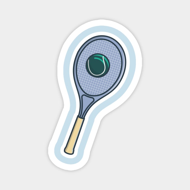 Tennis Ball with Racket Sticker vector icon illustration. Sport object ...