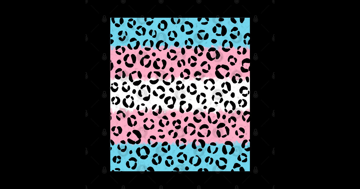 Transgender Pride Flag Black Leopard Pattern - Transgender Pride Flag ...