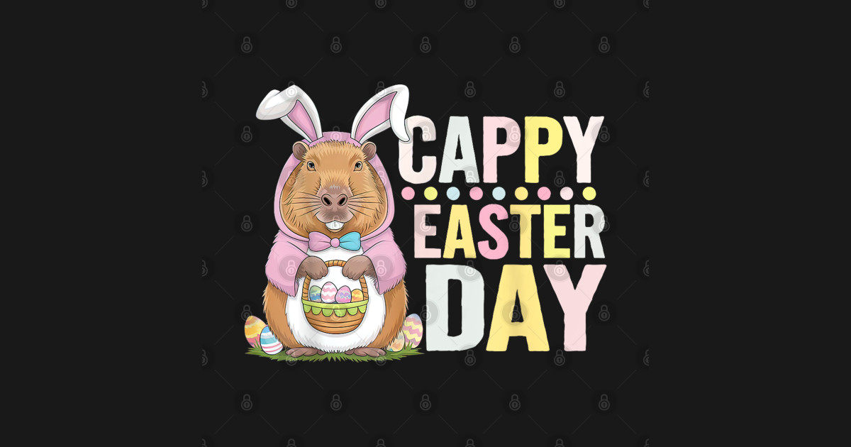 Cute Capybara Easter Bunny Costume Funny Cappy Easter Day - Capybara ...