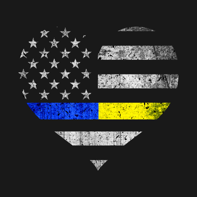 Police Dispatcher Gift - Thin Blue Gold Line Flag Heart - 911 ...