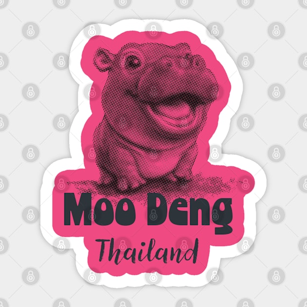 Moo Deng BW - Moo Deng - Sticker | TeePublic