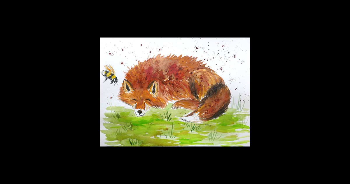 Fox and a little bumblebee - Fox - Mug | TeePublic