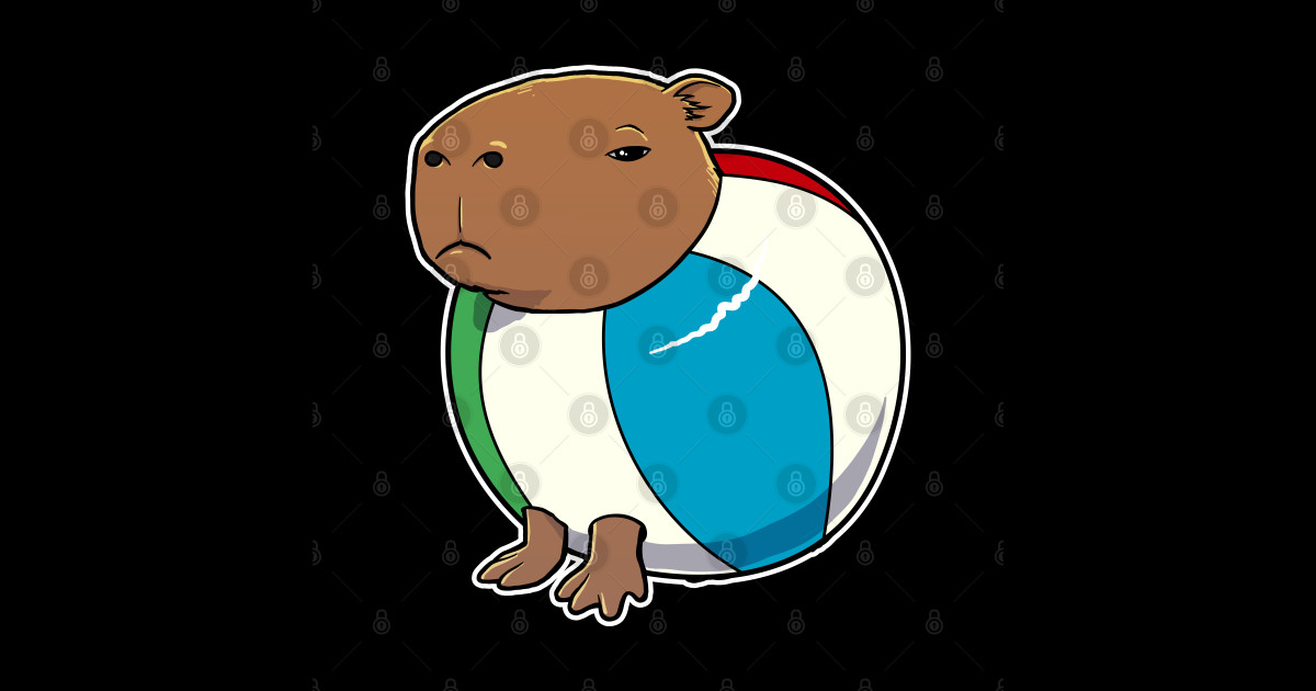 Capybara Beach Ball - Capybara - Posters and Art Prints | TeePublic